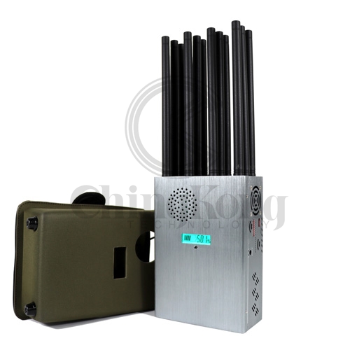New 37 Watts Handheld 12 Antennas 5G Cellphone Signal Jammer up to 40m with Nylon Cover and LCD ...