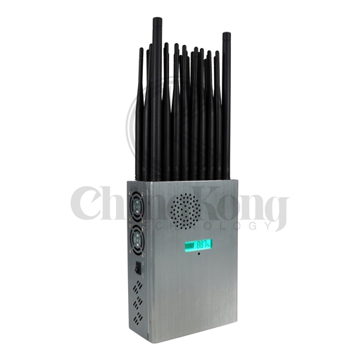 New Handheld 28 Bands 28W FM Radio Wi-Fi6E Jammer With LCD Display Nylon Cover For Portable GPS ...